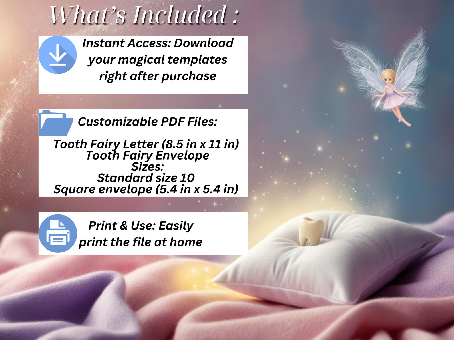 Printable Tooth Fairy Letter & Envelope Bundle (digital File) - Etsy