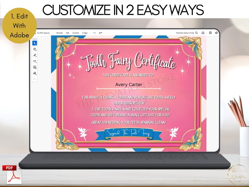 NEW Size A4 Included! Editable Tooth Fairy Certificate Bundle ...