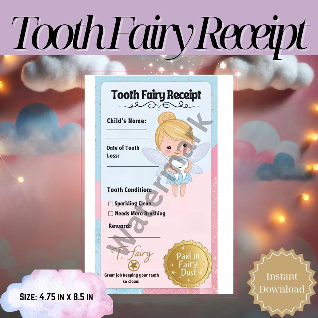Customizable Tooth Fairy Receipt & Letter Bundle (digital Download) - Etsy