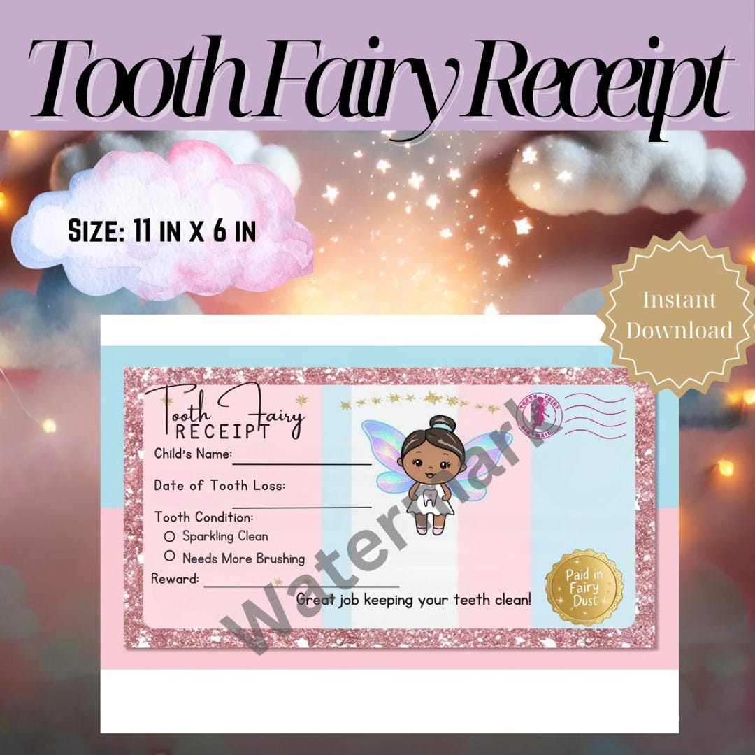 Customizable Tooth Fairy Receipt: Printable Letter & Note (digital ...