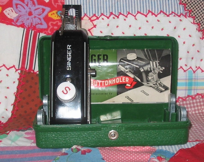 Vintage Singer Buttonholer No. 160506 Green Case Low Shank Straight ...