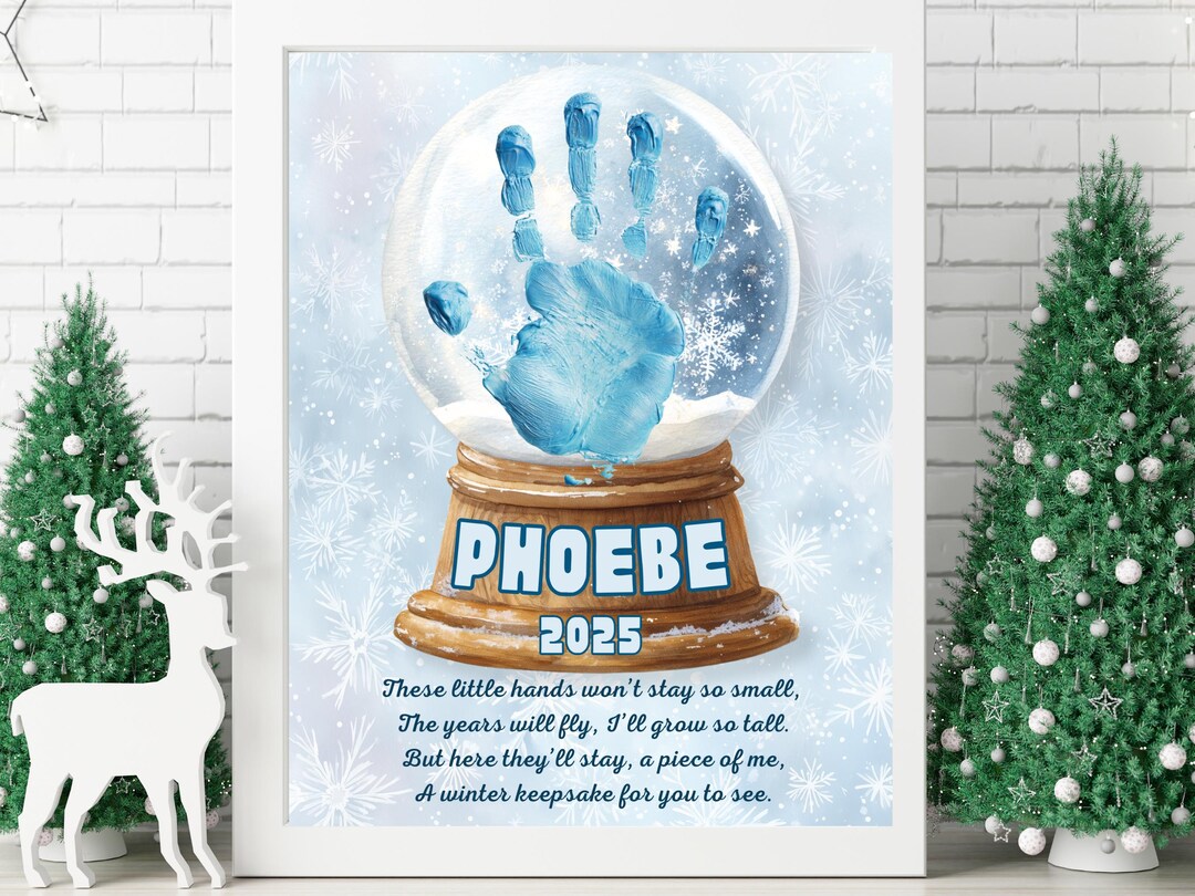 Winter Handprint Craft Printable, Editable Snowglobe Poem Keepsake ...
