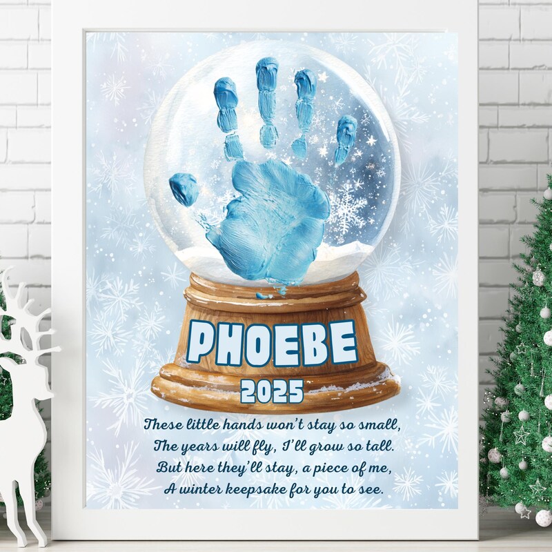 Handprint Snowglobe - Etsy