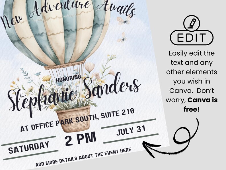 Editable Retirement Party Invitation Template, Happy Retirement ...