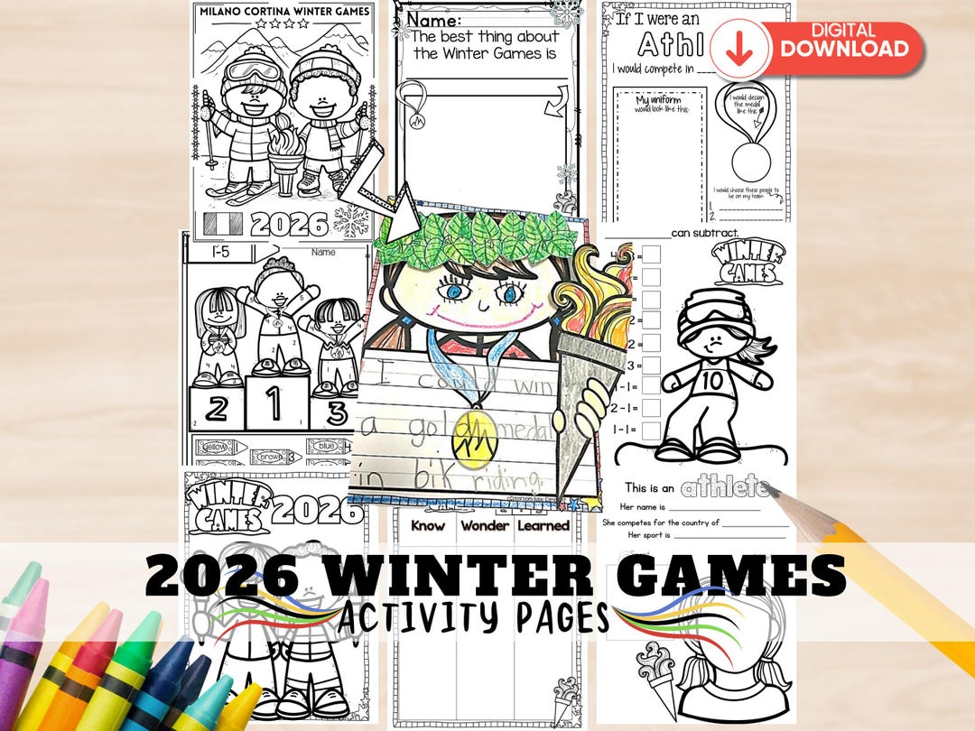 2026 Winter Games Activities, Kindergarten First Grade, Italy Milano ...