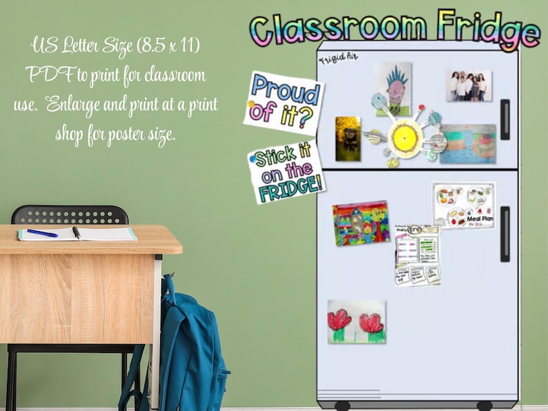 Classroom Fridge Bulletin Board Kit: Student Work Display, Community ...