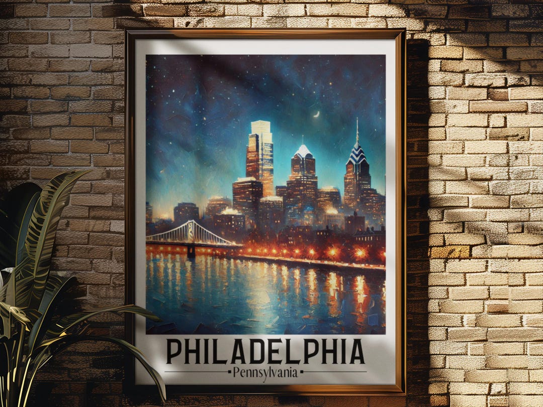 Philadelphia Travel Poster, Philly Print Wall Art, Pennsylvania Decor ...