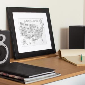USA Travel Tracker Map: Black and White Coloring Page (digital Download ...