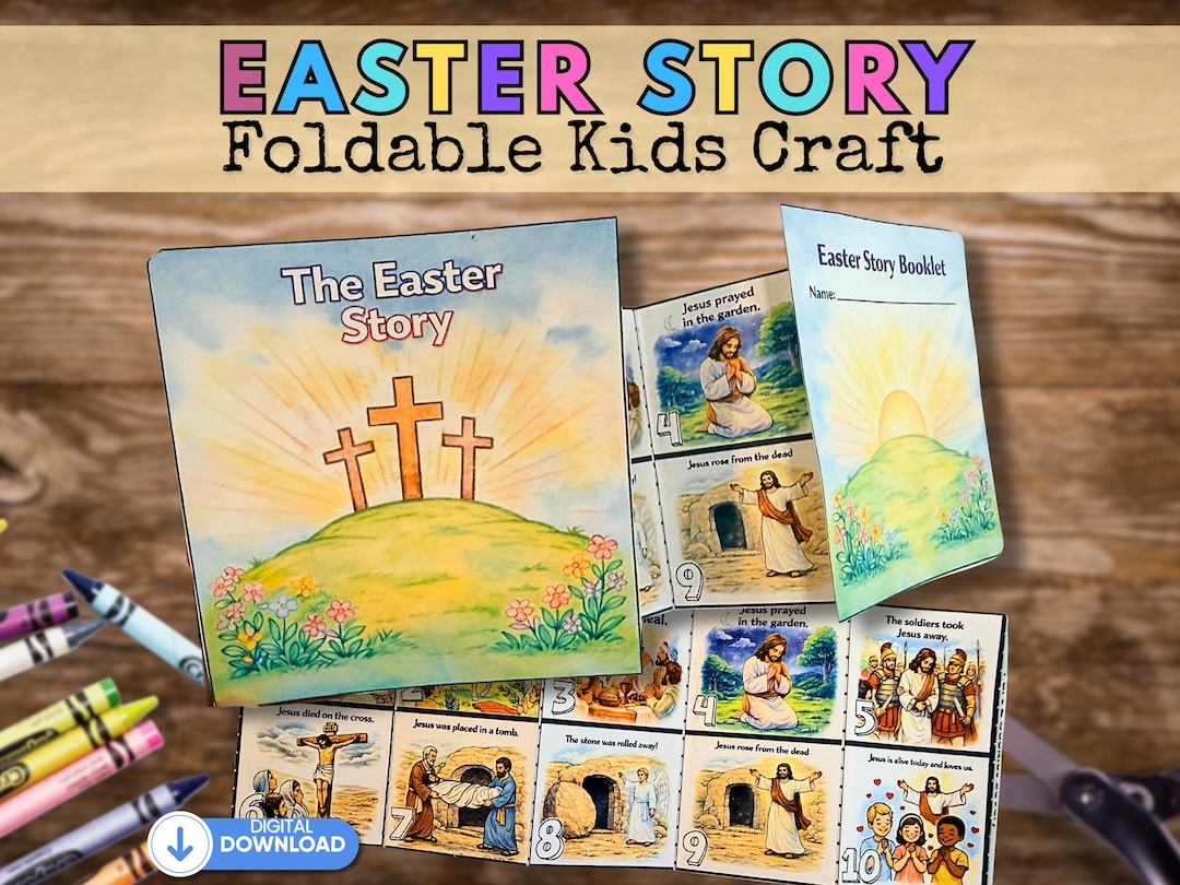 Easter Story Craft Printable, Resurrection Bible Lesson, Sunday School ...