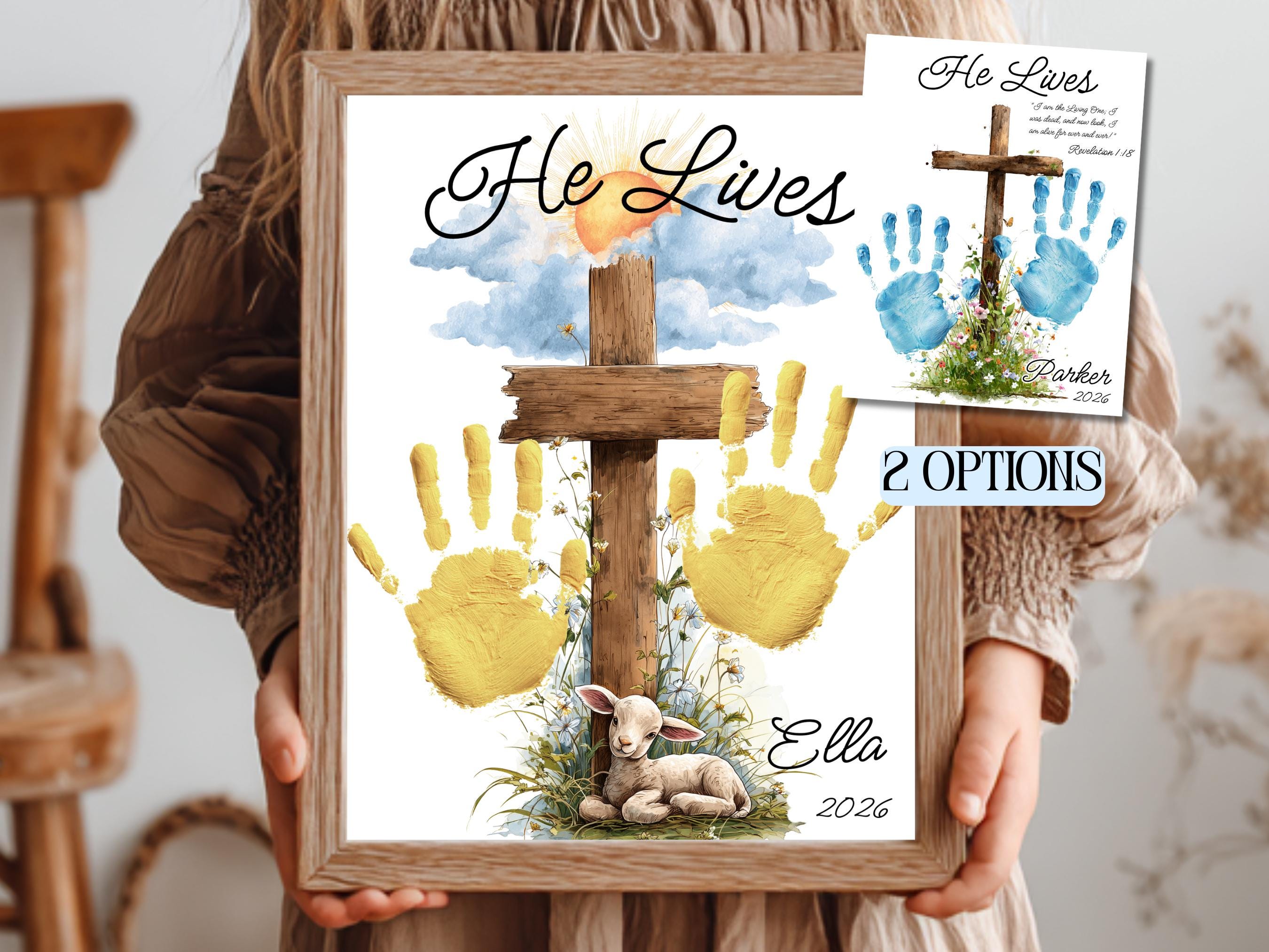 Easter Handprint Art Craft for Kids, Church Keepsake Art, Toddler ...