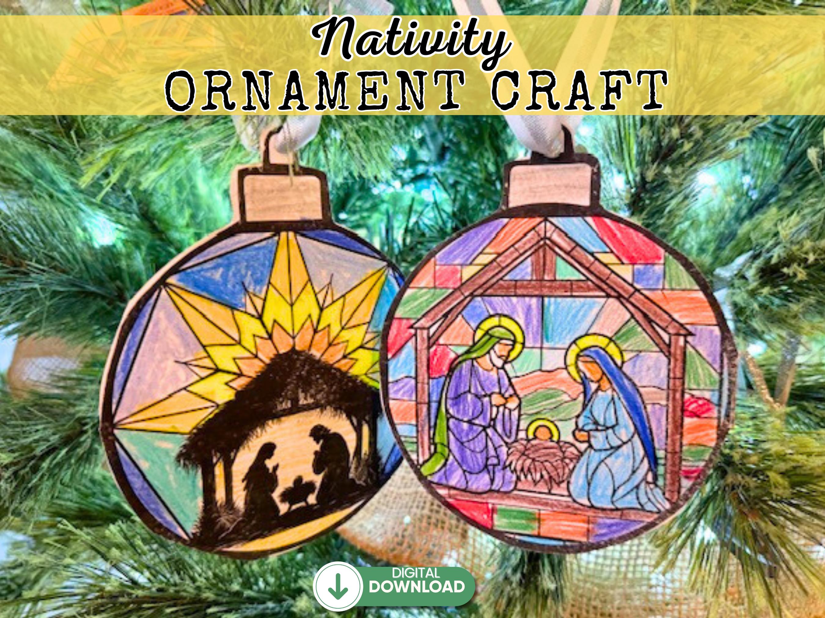 Nativity Ornament Craft Printable, Christmas Bible Activity, Sunday ...