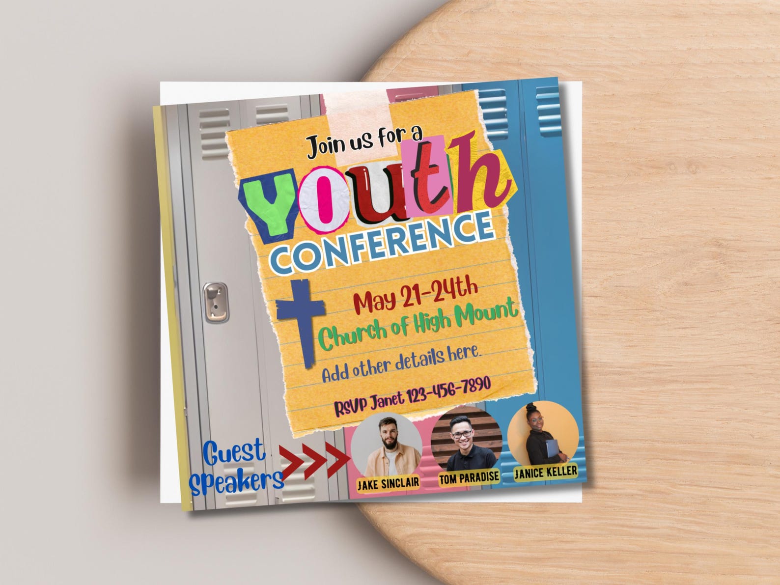 Youth Conference Flyer Template, Teen Church Event Poster, Editable ...