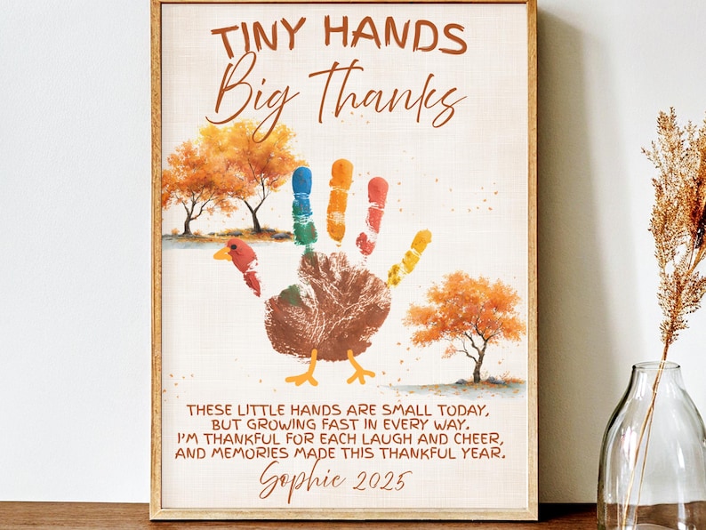 Thanksgiving Handprint Poem Keepsake Printable Turkey Craft, Fall Kids ...