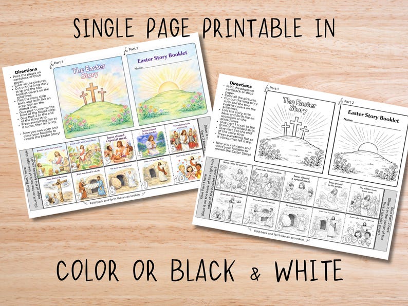Easter Story Craft Printable, Resurrection Bible Lesson, Sunday School ...