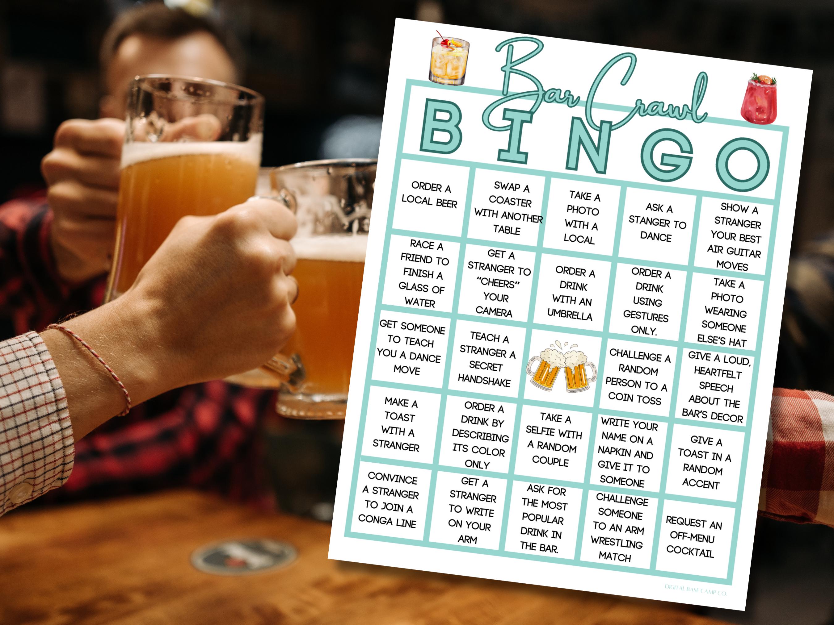 Bar Crawl BINGO Game, Bar Scavenger Hunt, Bachelorette Ladies Night ...