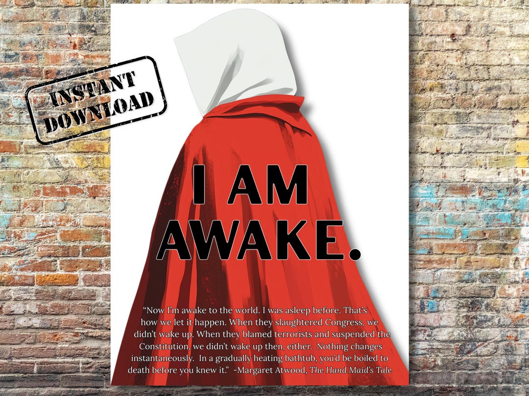 Political Protest Poster, Hand Maids Tale, I'm Awake Quote, Anti Trump ...