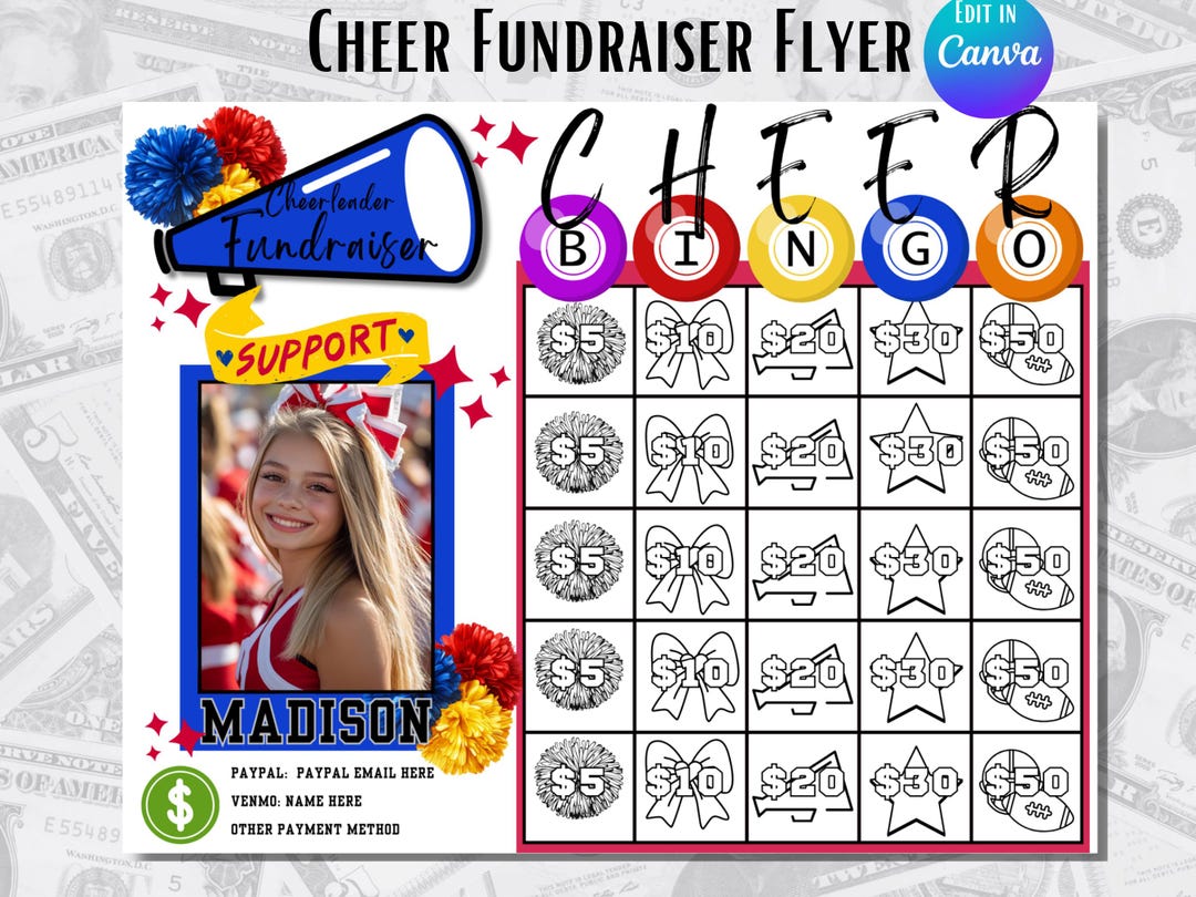Cheer Fundraiser Template, Cheerleader Sponsorship Fundraiser, Fill My ...