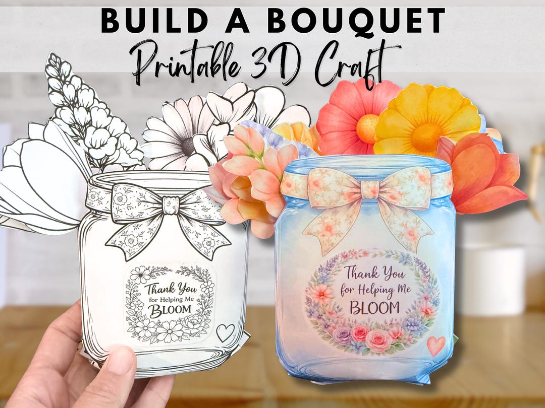 Mother’s Day Craft, Teacher Appreciation Gift, DIY Flower Bouquet ...