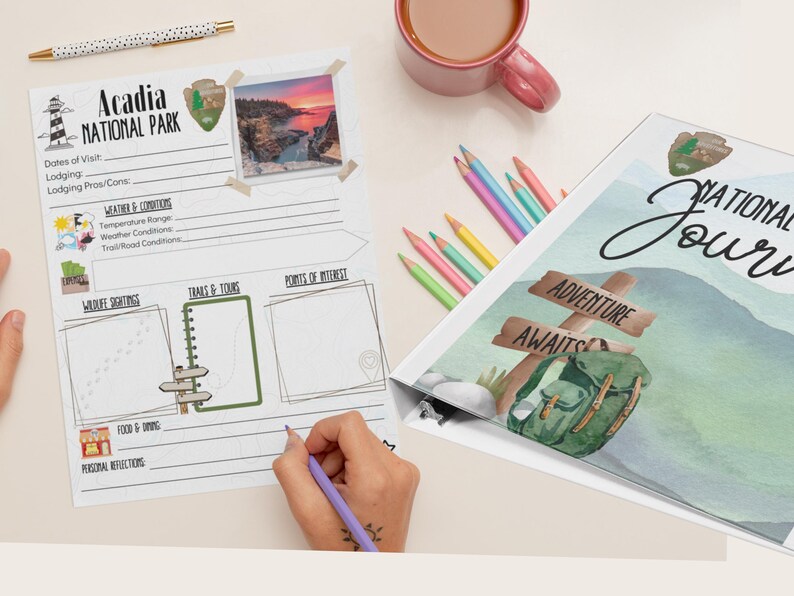 National Parks Journal, US Travel Diary Printable, 63 Park Pages, RV ...
