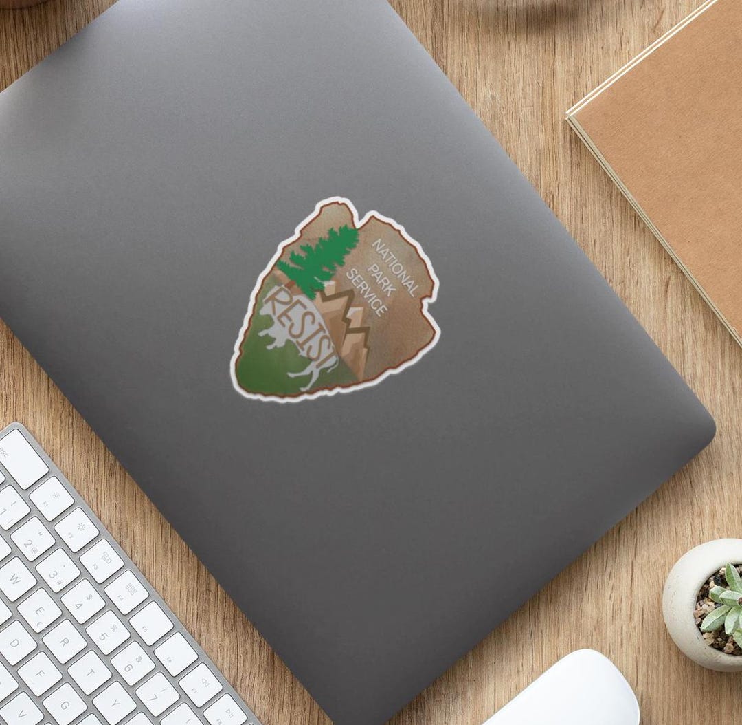 National Park Logo Sticker, National Park Sticker With Resist Message ...