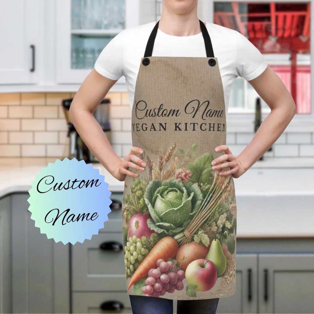 Custom Vegan Apron, Vegan Apron Personalized, Vegan Kitchen, Gifts for ...