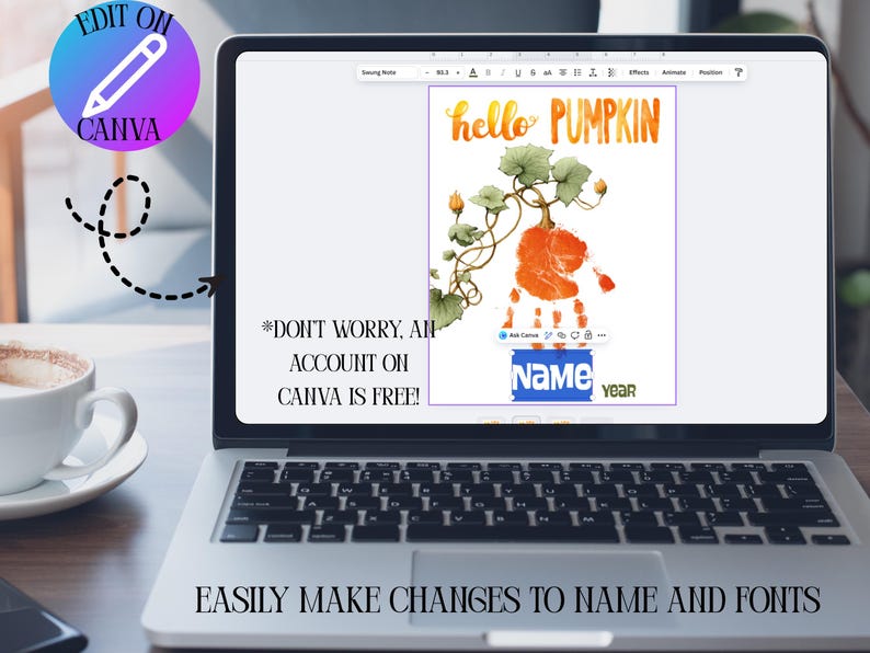 Pumpkin Handprint Craft, Fall Keepsake Printable, Autumn Preschool ...