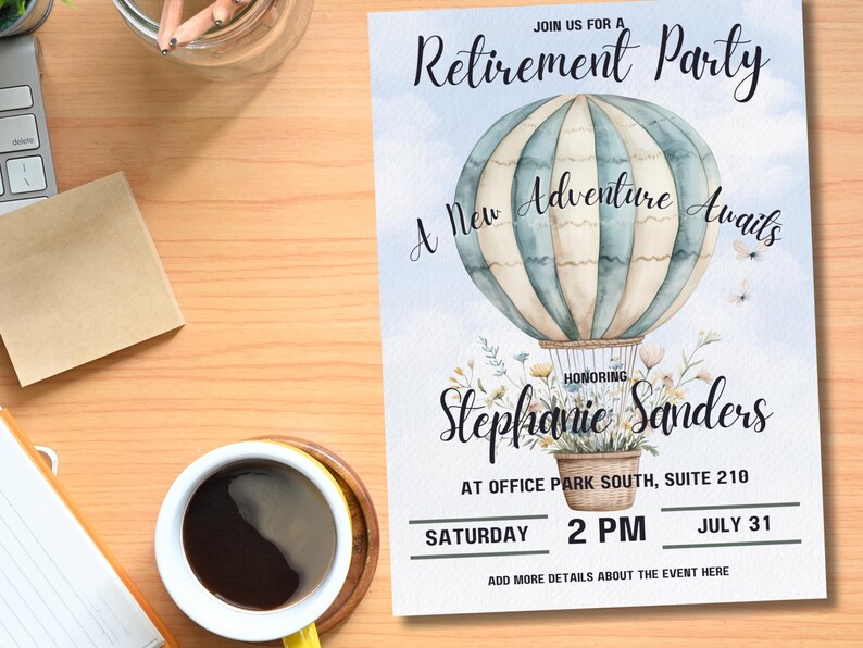 Editable Retirement Party Invitation Template, Happy Retirement ...