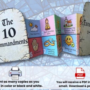 Ten Commandments Foldable Craft | Printable Bible Activity |exodus ...