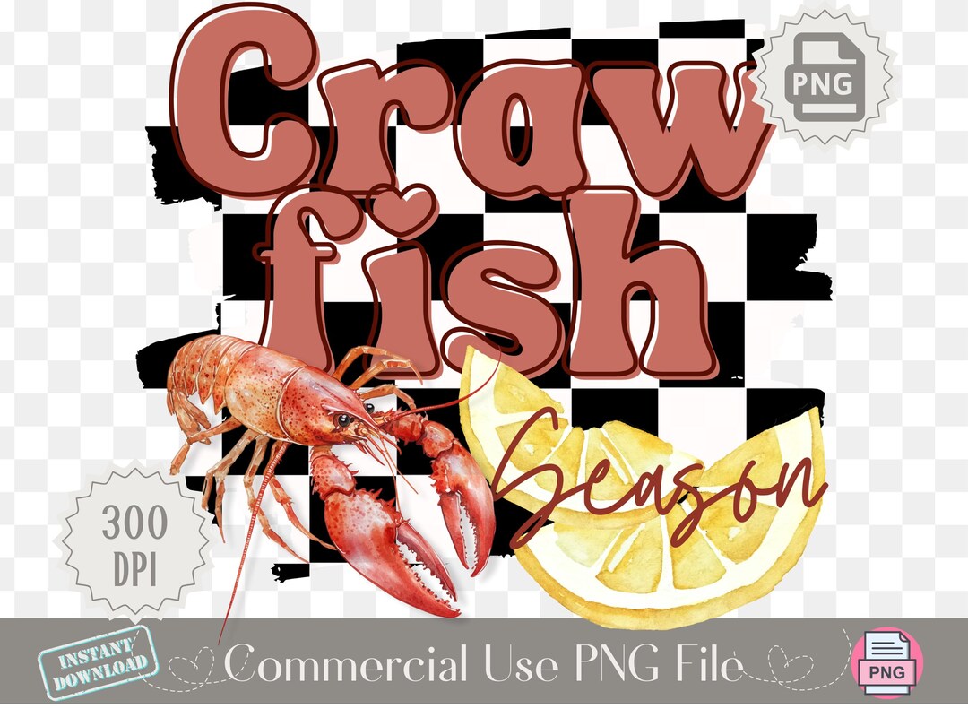 Crawfish Season PNG, Crawfish Preppy PNG, Crawfish Sublimation Design ...