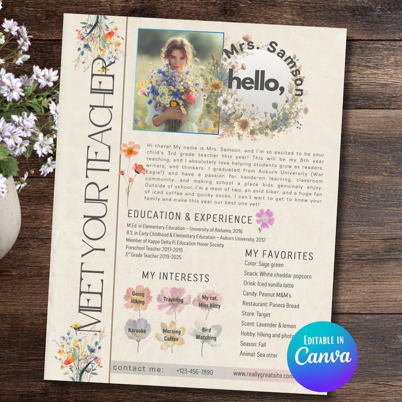 Meet the Teacher Template - Etsy