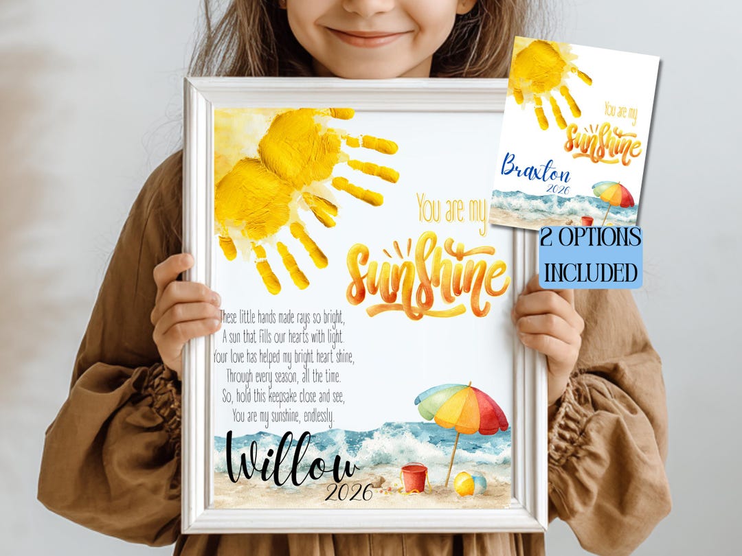 You Are My Sunshine Handprint Craft, Summer Kids Activity, Printable ...