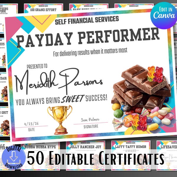 Candy Bar Awards - Etsy