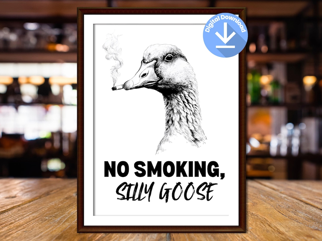 No Smoking Sign, Funny Bar Decor Printable, Restaurant Wall Art, Humor ...