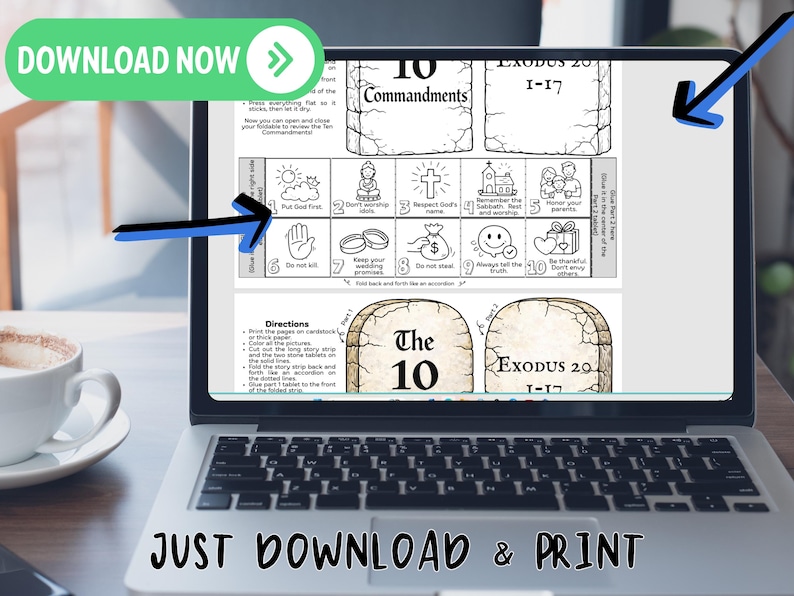Ten Commandments Foldable Craft | Printable Bible Activity |exodus ...
