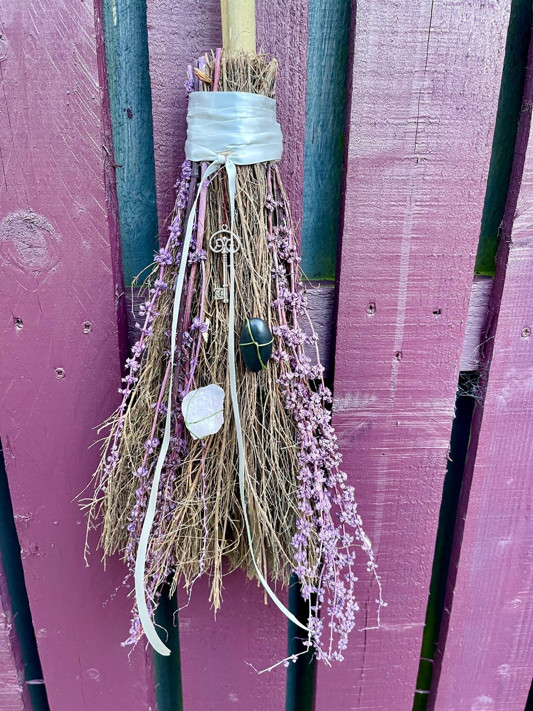 Morgana Handcrafted Crystal Witch Brooms Bamboo & Dried Flower Besom ...
