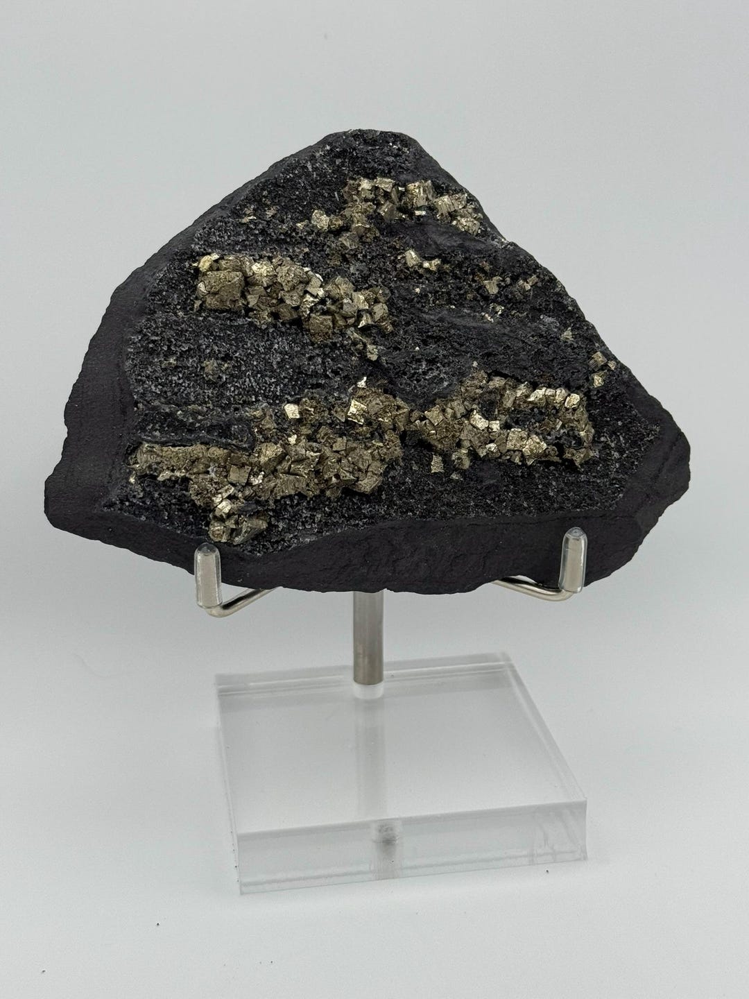 Pyrite on Basalt Gold Cubes Mineral Display / Luck Stone /PY3 - Etsy
