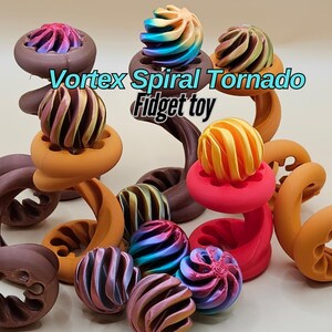 Vortex Spiral Tornado Fidget Toy 3D Printed Stocking Stuffers Birthday Gift Unique Gifts Sensory ...