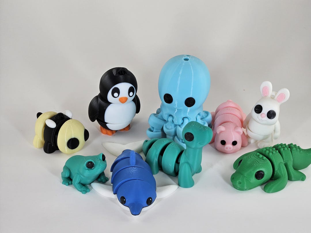 3D Printed Articulated Mini Animal Cute Fidget Toy,assorted Bundle ...