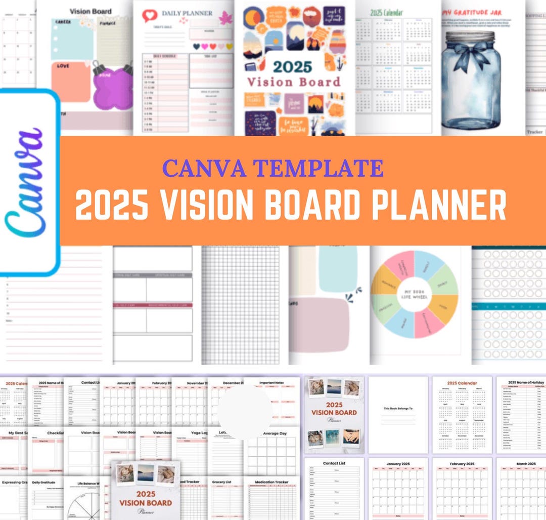 2025 Vision Board Printables 500 Powerful Pictures, Quotes, Words and ...