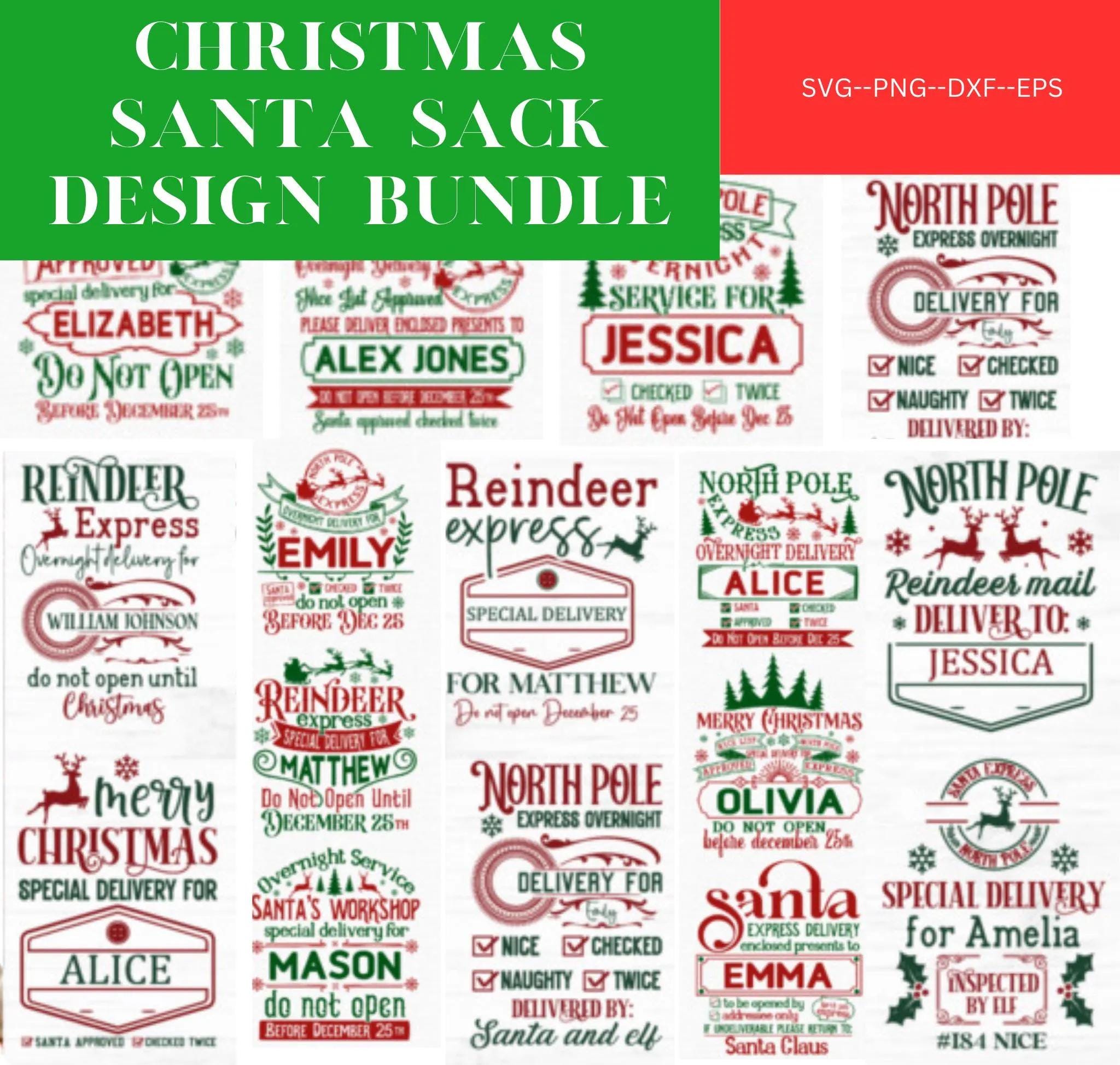 Christmas Santa Sack Svg, Santa Sack Svg Bundle, Santa Sack Png, Gift ...