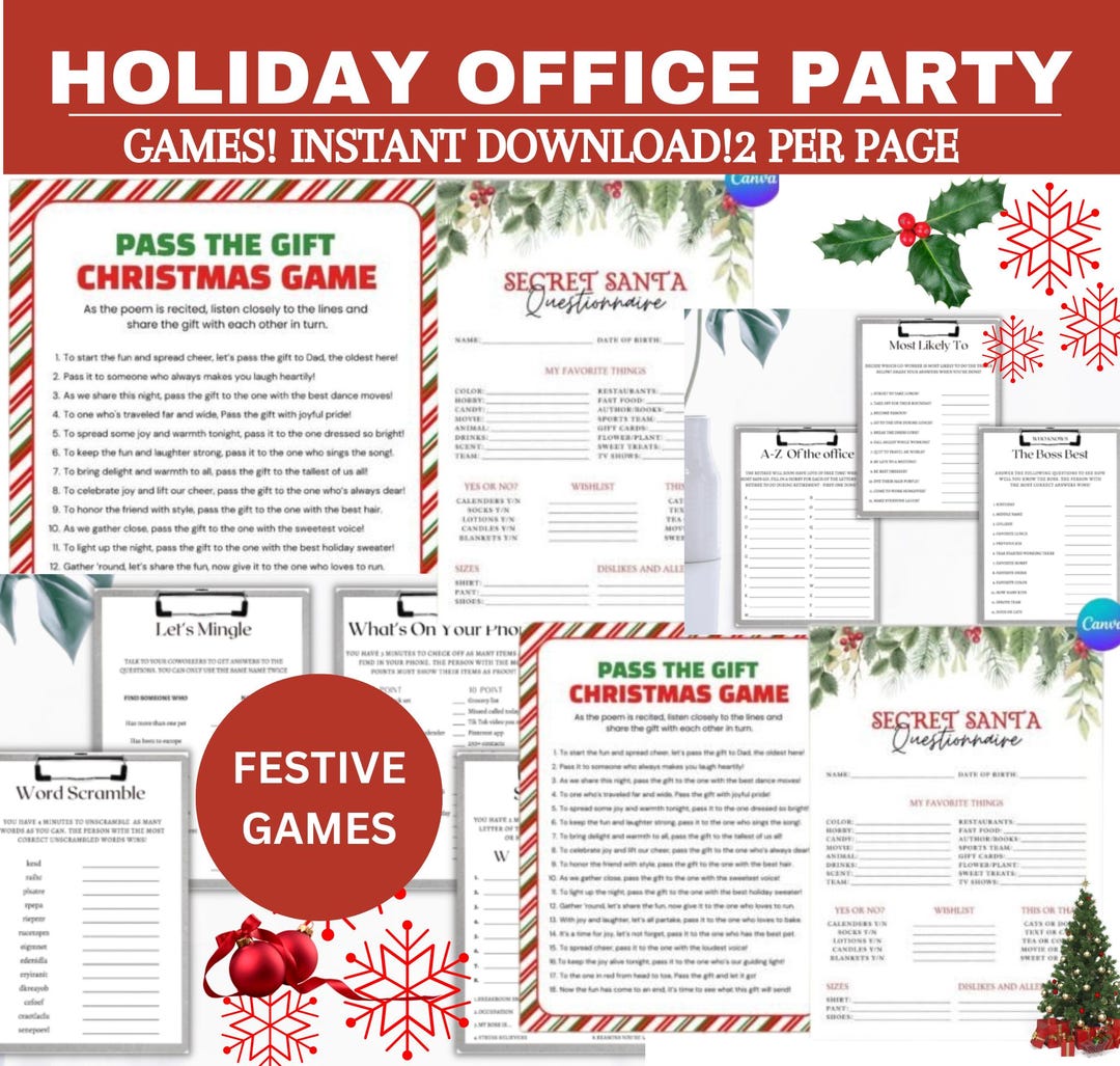 Holiday Office Party Games MEGA BUNDLE, Office Holiday Party Games ...