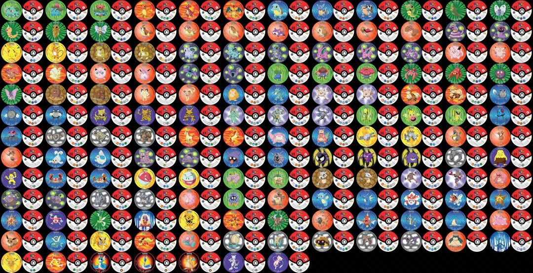 Arabic Pokemon Kanto Region Tazo Vector Drawings - Etsy