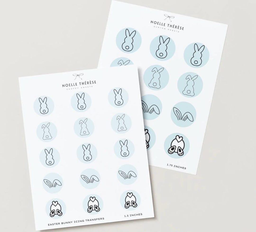 Easter Bunny Royal Icing Transfer Sheets | Cake Pop Chocolate Transfers ...