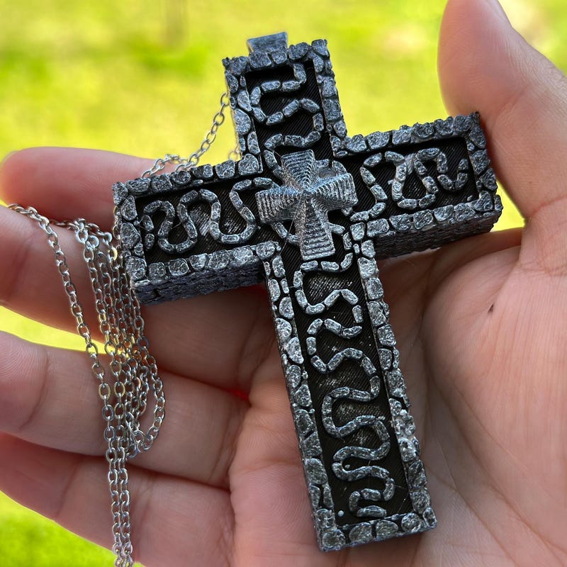 Thanos Necklace Squidgame Cross - Etsy