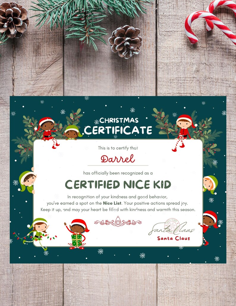 Personalized Elf Letter With Nice List Certificate - Etsy