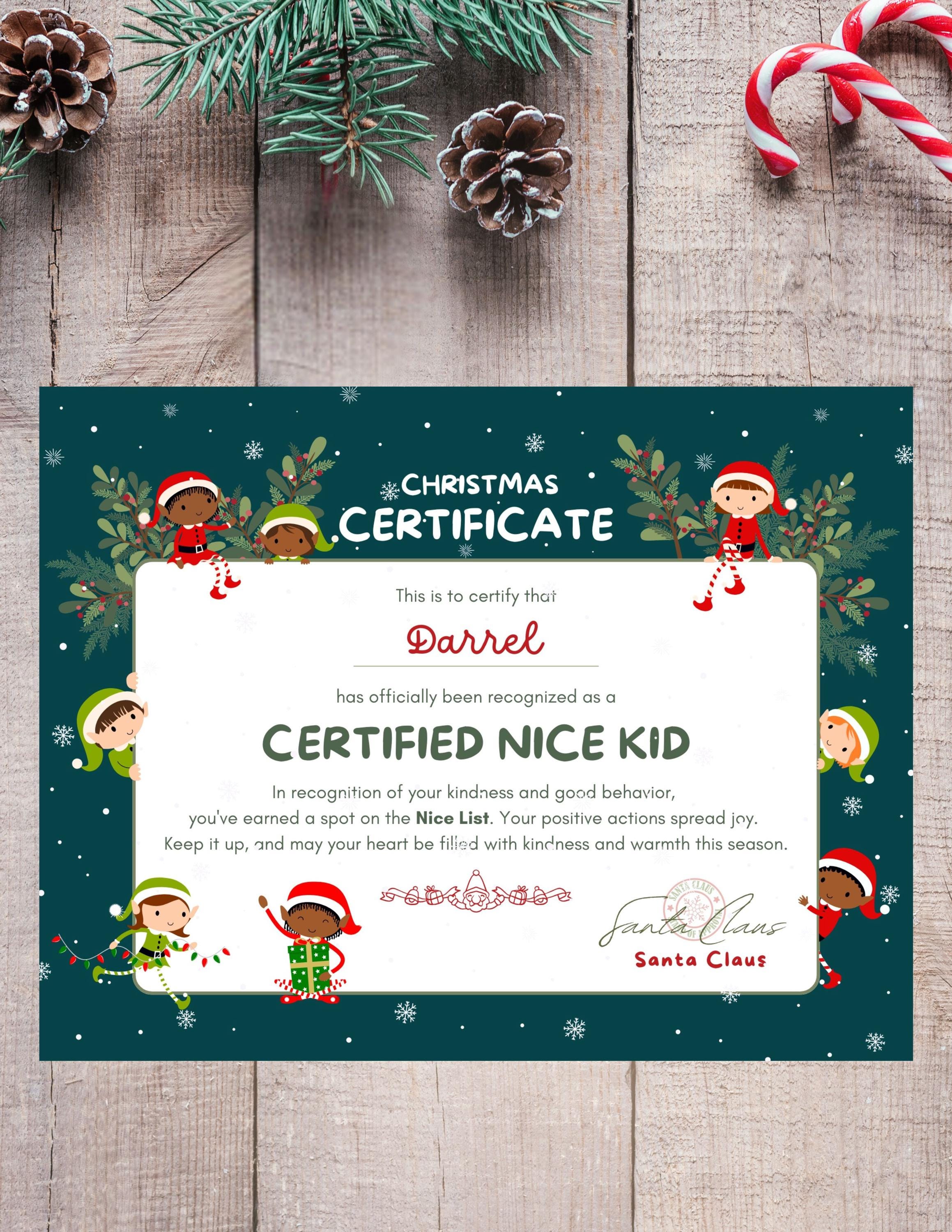 Personalized Elf Letter With Nice List Certificate - Etsy