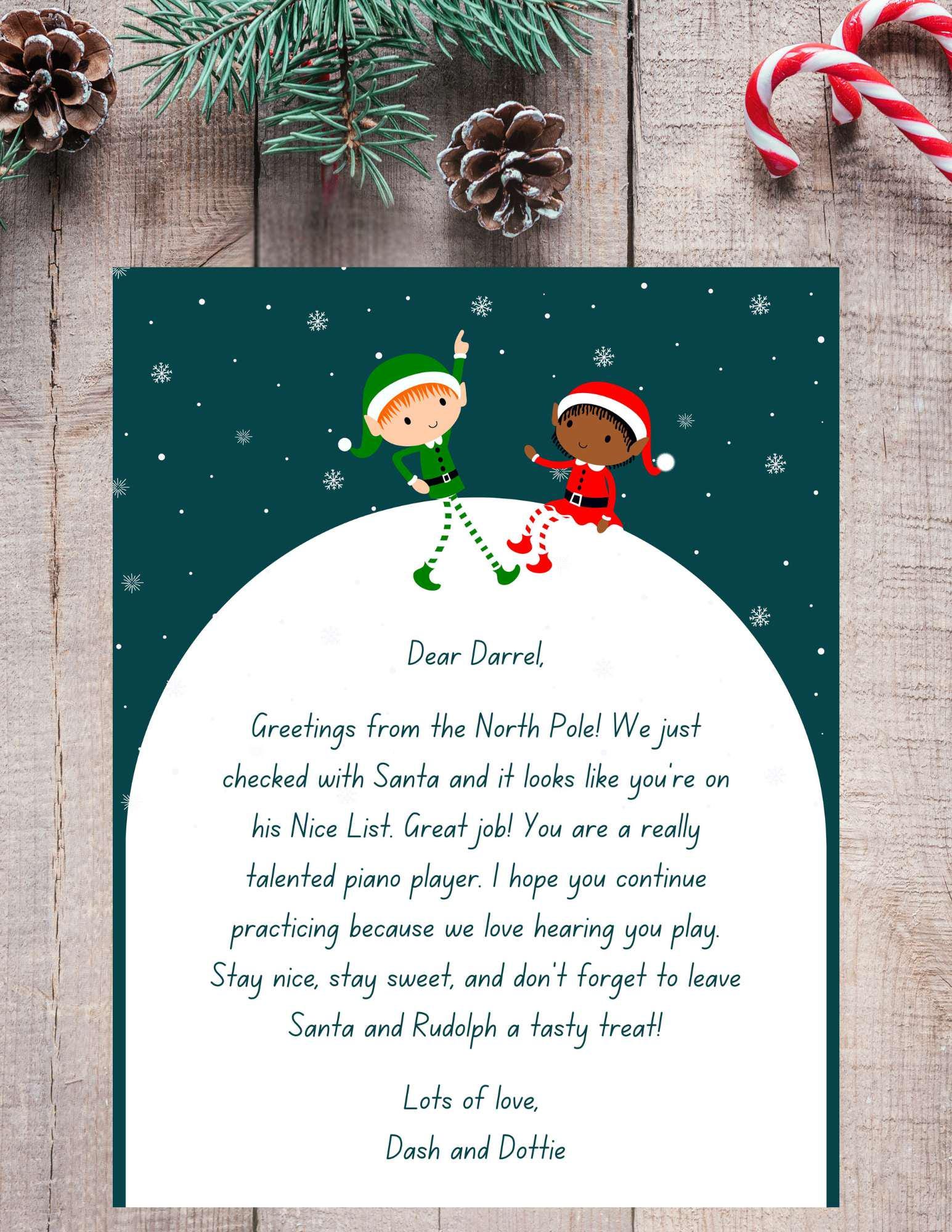 Personalized Elf Letter With Nice List Certificate - Etsy