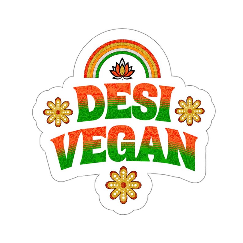Indian Tricolor 'desi Vegan' Kiss-cut Stickers, Vibrant Laptop Decal ...
