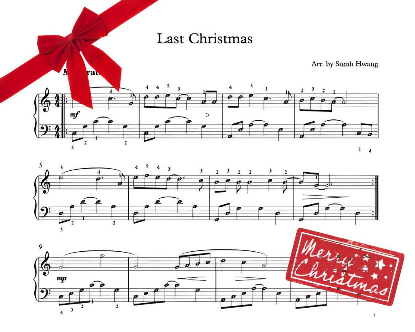 Last Christmas Easy Piano Sheet Music – Beginner/intermediate ...