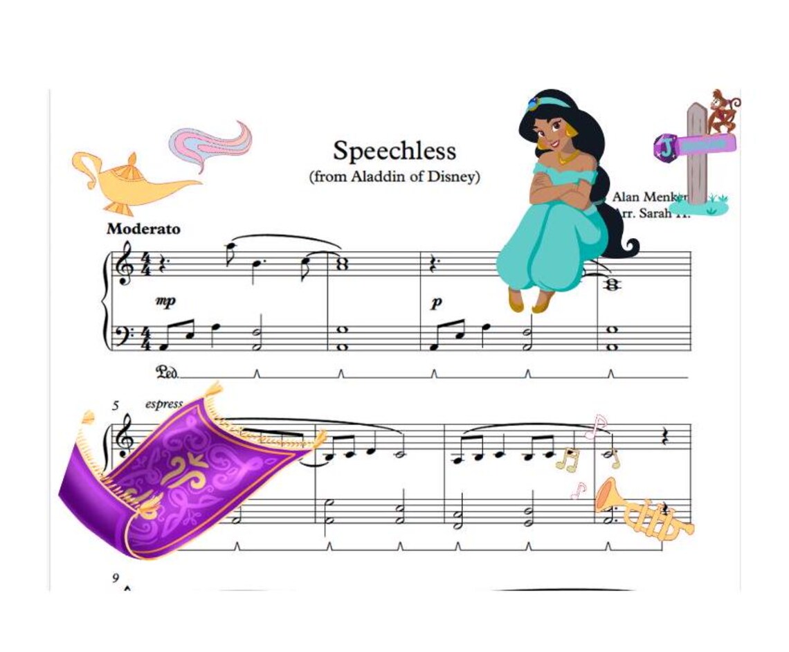 Speechless (from Disney's 2019 "aladdin")/easy Piano Arrangement - Etsy
